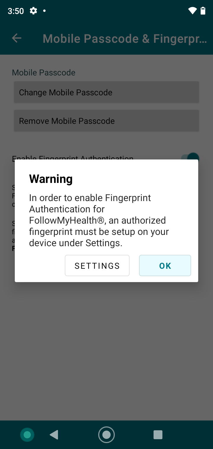 How to Enable Mobile Passcode and Touch ID/FaceID in FollowMyHealth™ Apps