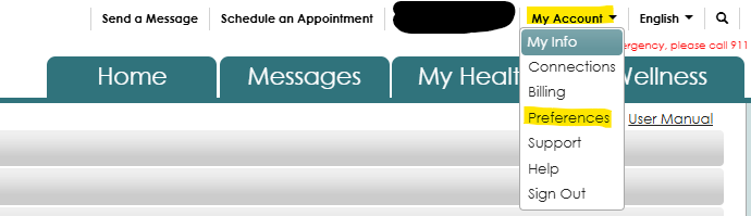 Change Your Username and/or Password From Inside Your FollowMyHealth Account (PC)